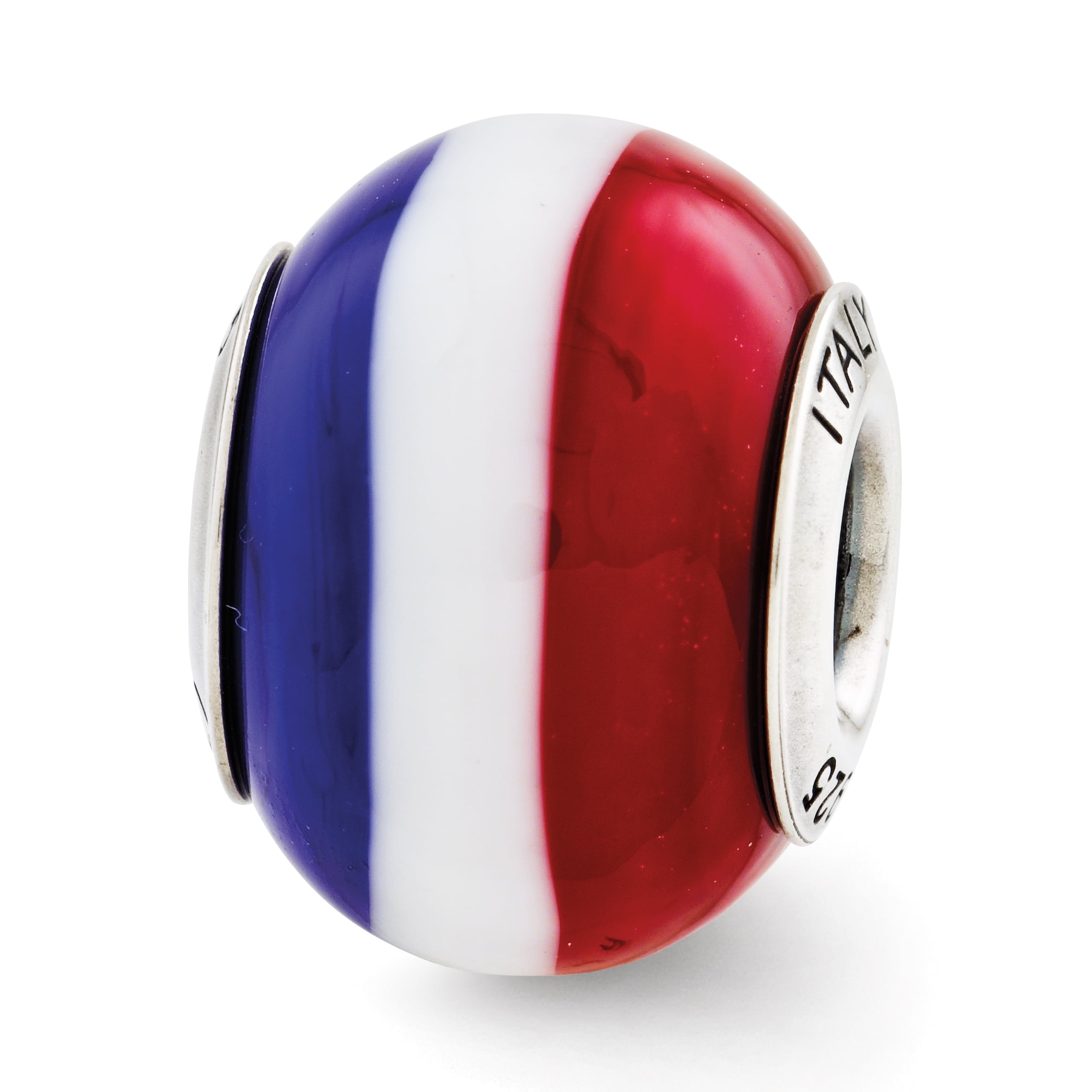 Reflection Beads Sterling Silver Reflections Red/White/Blue Italian ...
