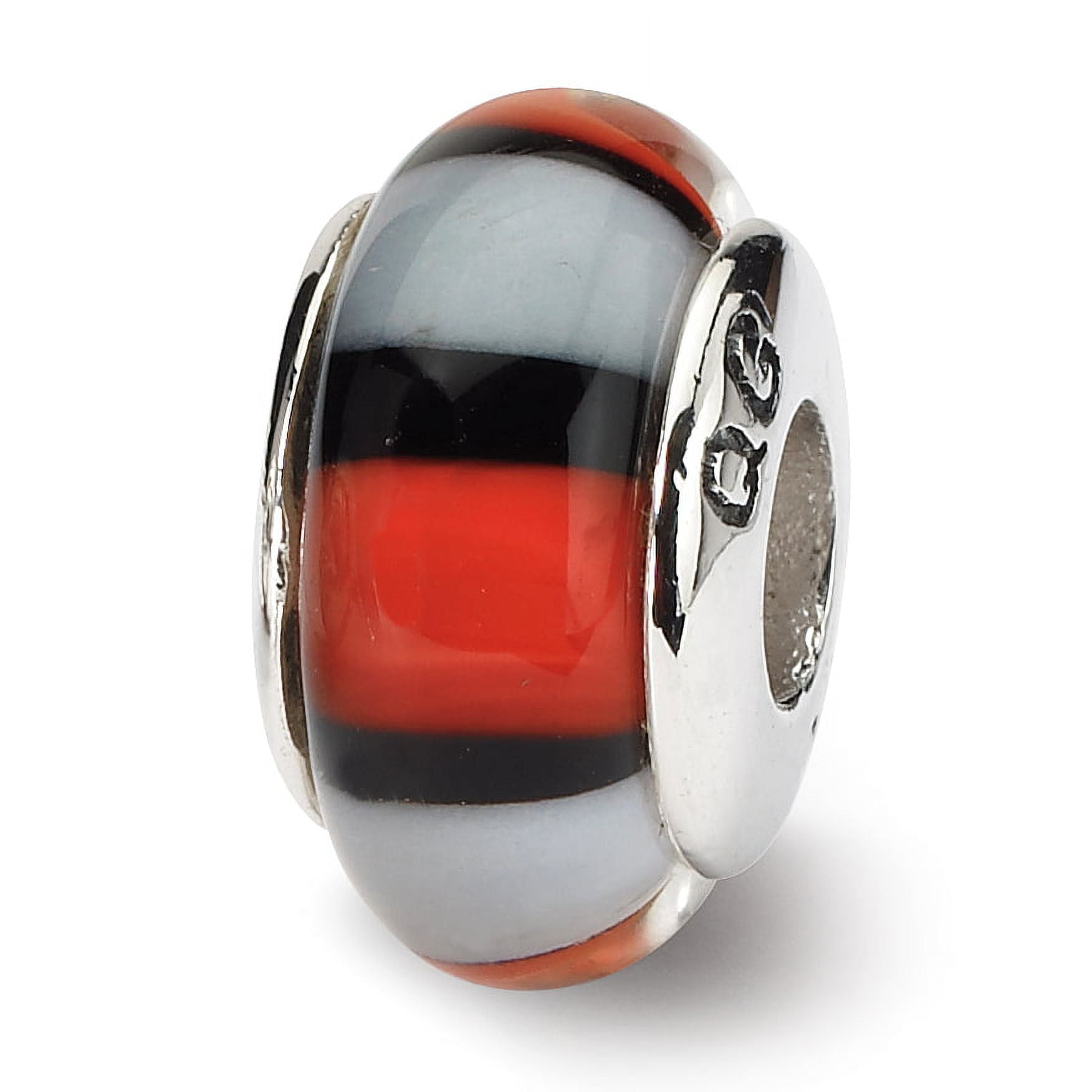 Reflection Beads Sterling Silver Reflections Red/White Hand-blown Glass ...