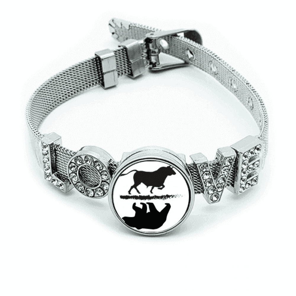 Reflection Stock Market Bull Bracelet Wristband Crystal Love Adjustable ...