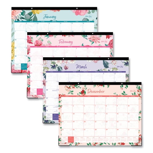 Reflections Desk Pad Calendar, Floral Artwork, 22 x 17, Assorted Sheet ...
