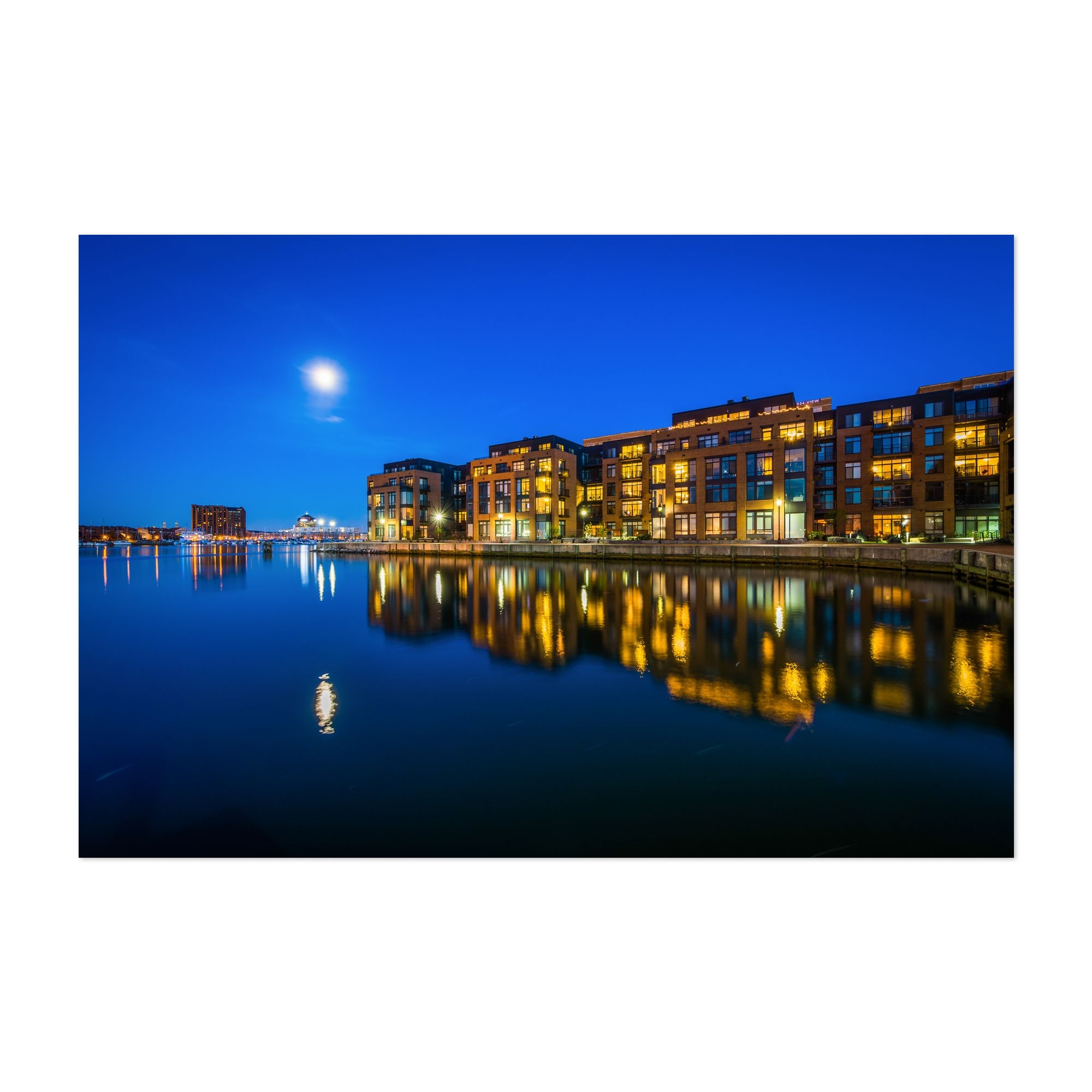 Reflections & Full Moon - Baltimore Maryland Photography Unframed Wall ...