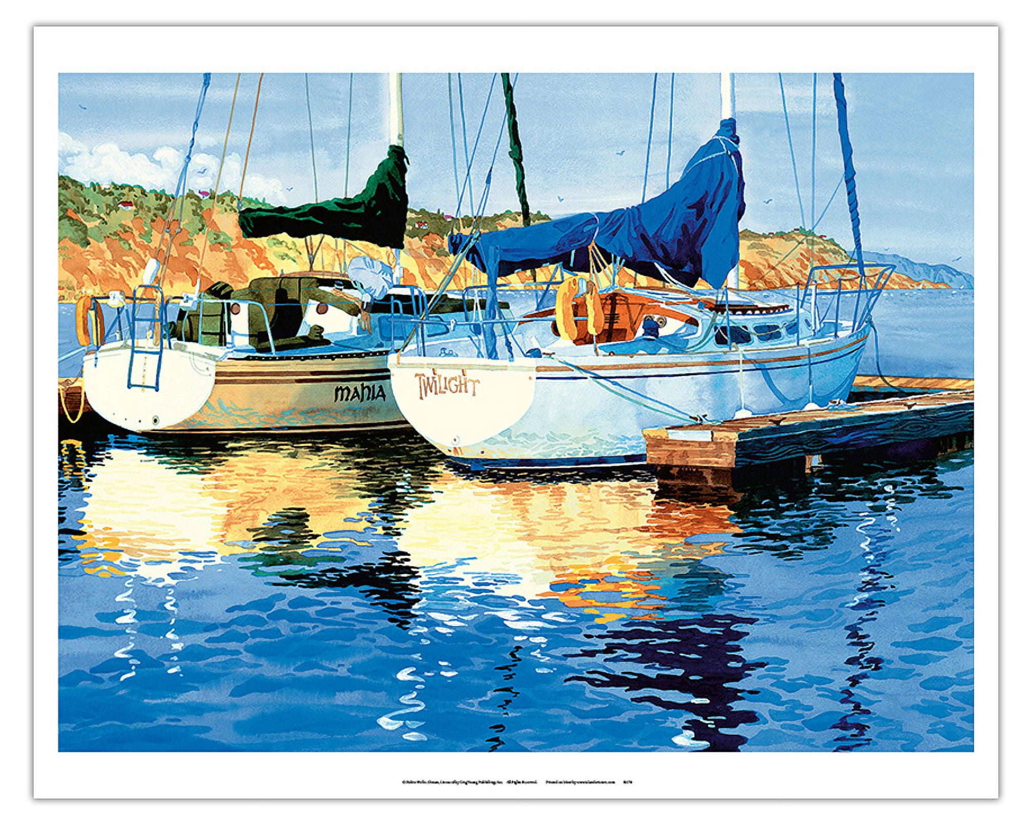 Reflections on the Gold Coast - Two Sailboats at Pier - La Jolla ...