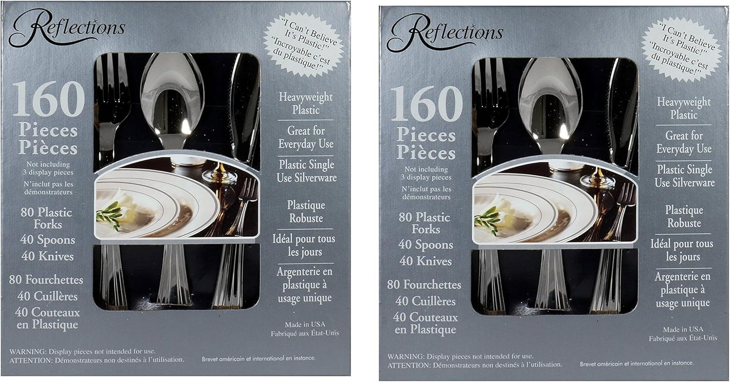 Reflections Plastic Cutlery, Silver, 160 Count (2 Pack) - Walmart.com