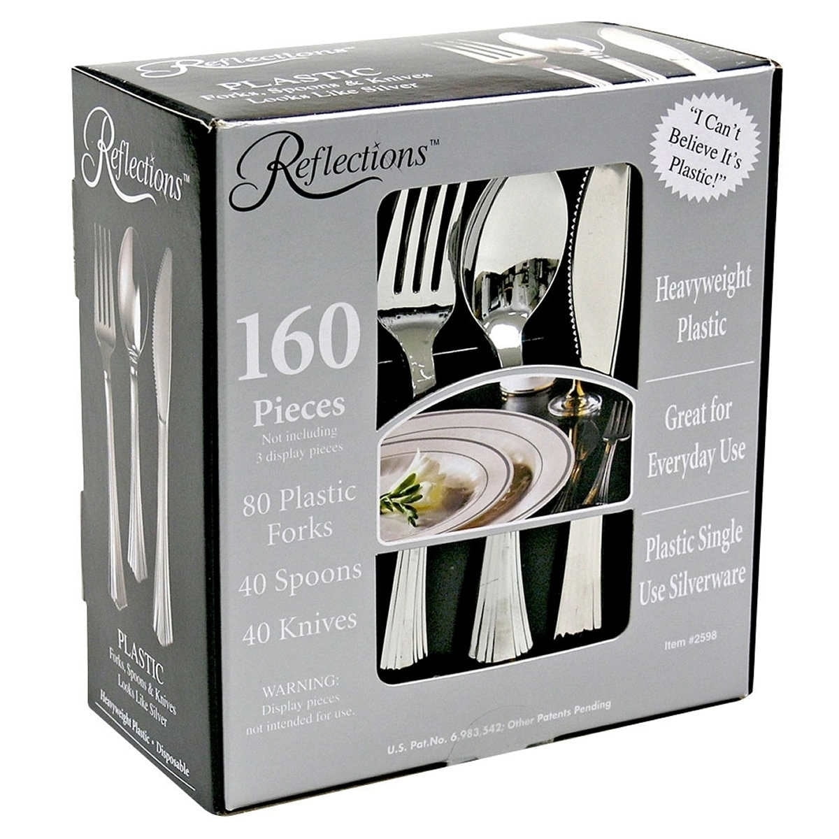 Reflections Plastic Heavy-Duty Disposable Cutlery Set, Silverware Combo ...