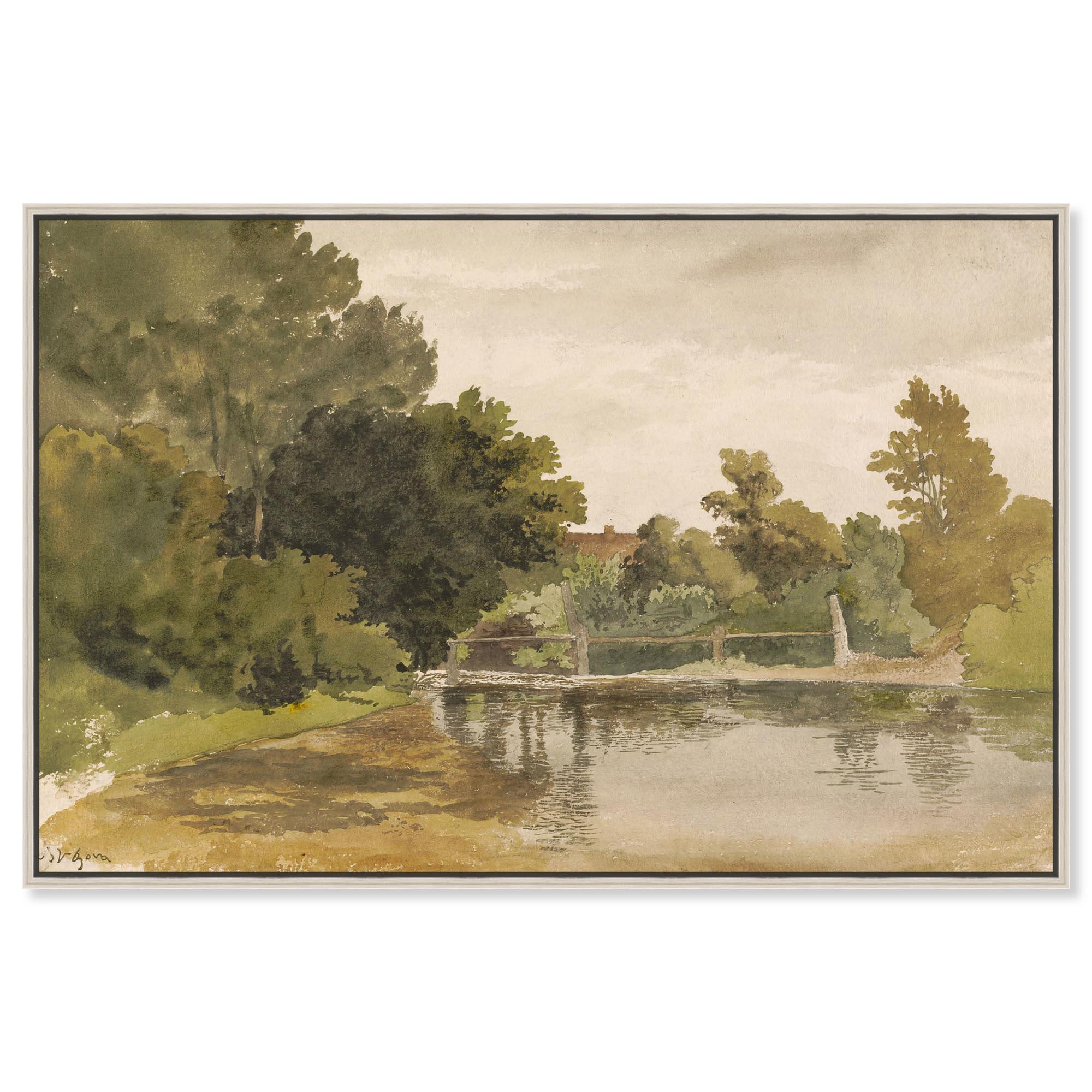 Reflections in a Wooded Pool Canvas Rustic Farmhouse Art by Art Remedy ...