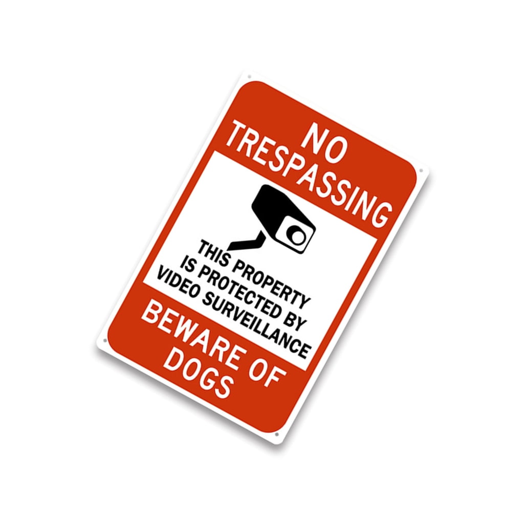 Reflective 24 Hour Video Monitoring Sign No Trespassing Warning CCTV ...