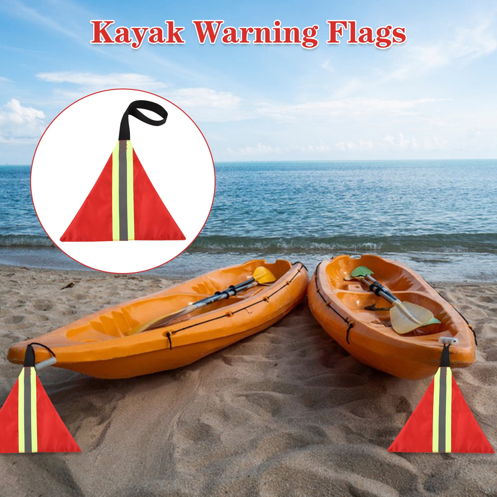 Reflective 4pcs Safety Reflective Flags Kayak Warning Flags With ...