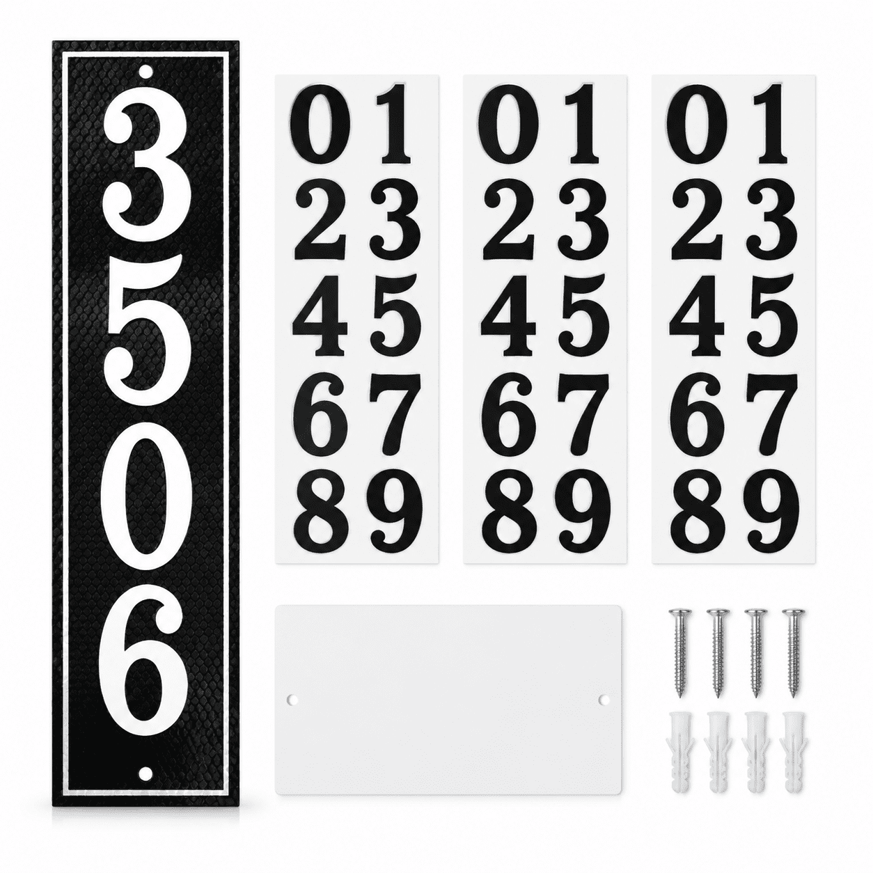 Reflective Address Plaque, Aluminum Address Sign, Vertical House ...
