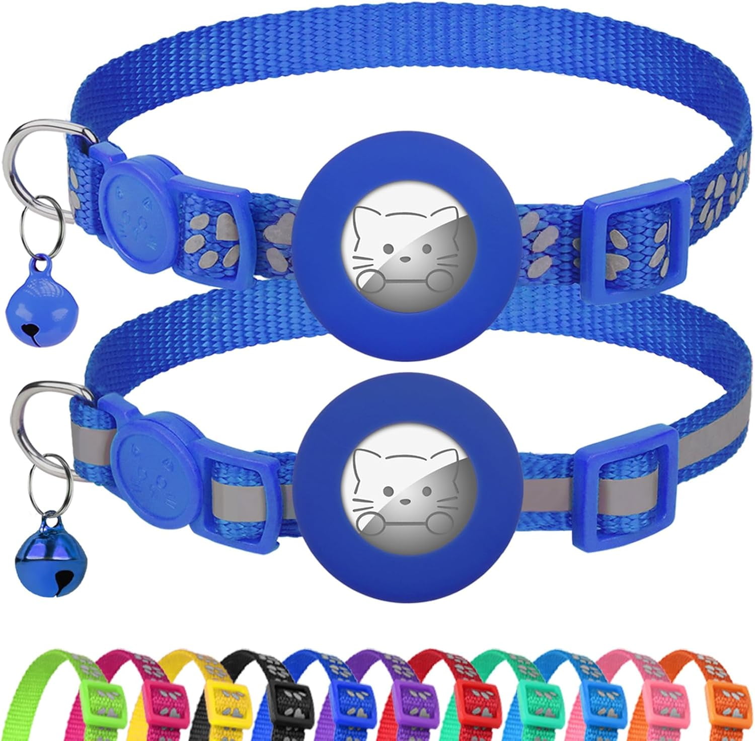 Reflective AirTag Cat Collar, Breakaway Buckle, 2 Pack (without tracker ...