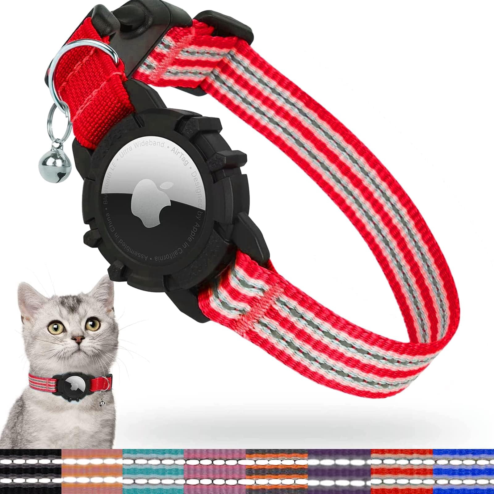 Reflective AirTag Cat Collar, Integrated Kitten Collar with Apple Air ...