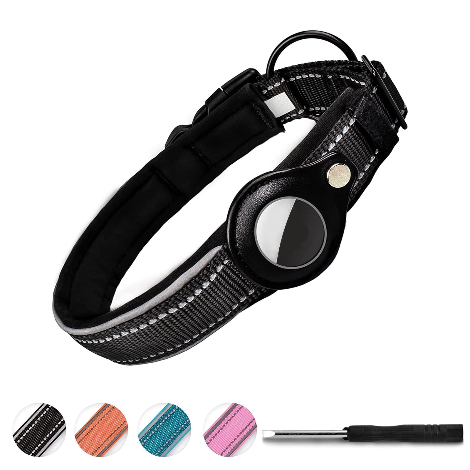 Reflective AirTag Dog Collar,Padded for Apple Air Tag Adjustable Dog ...