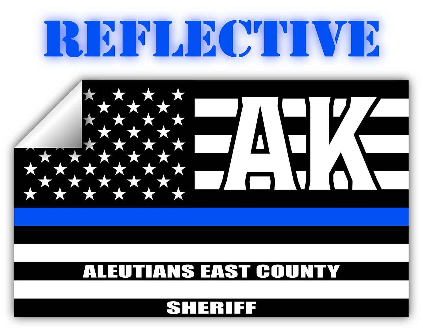 Reflective Aleutians East County Alaska AK Thin Blue Line Stealthy Old ...