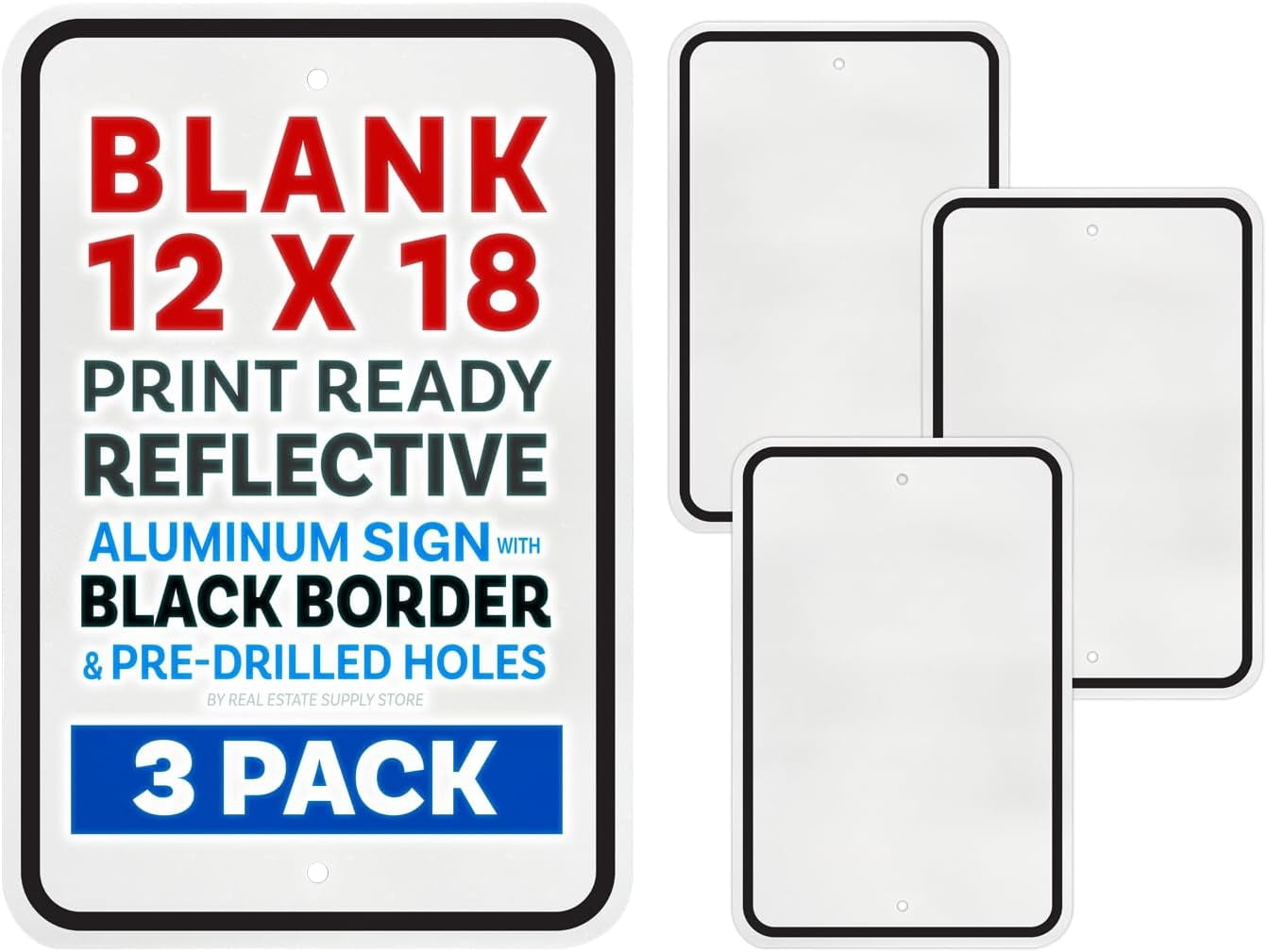 Reflective Aluminum Metal Sign with Black Border, 12 x 18, Rust Free ...