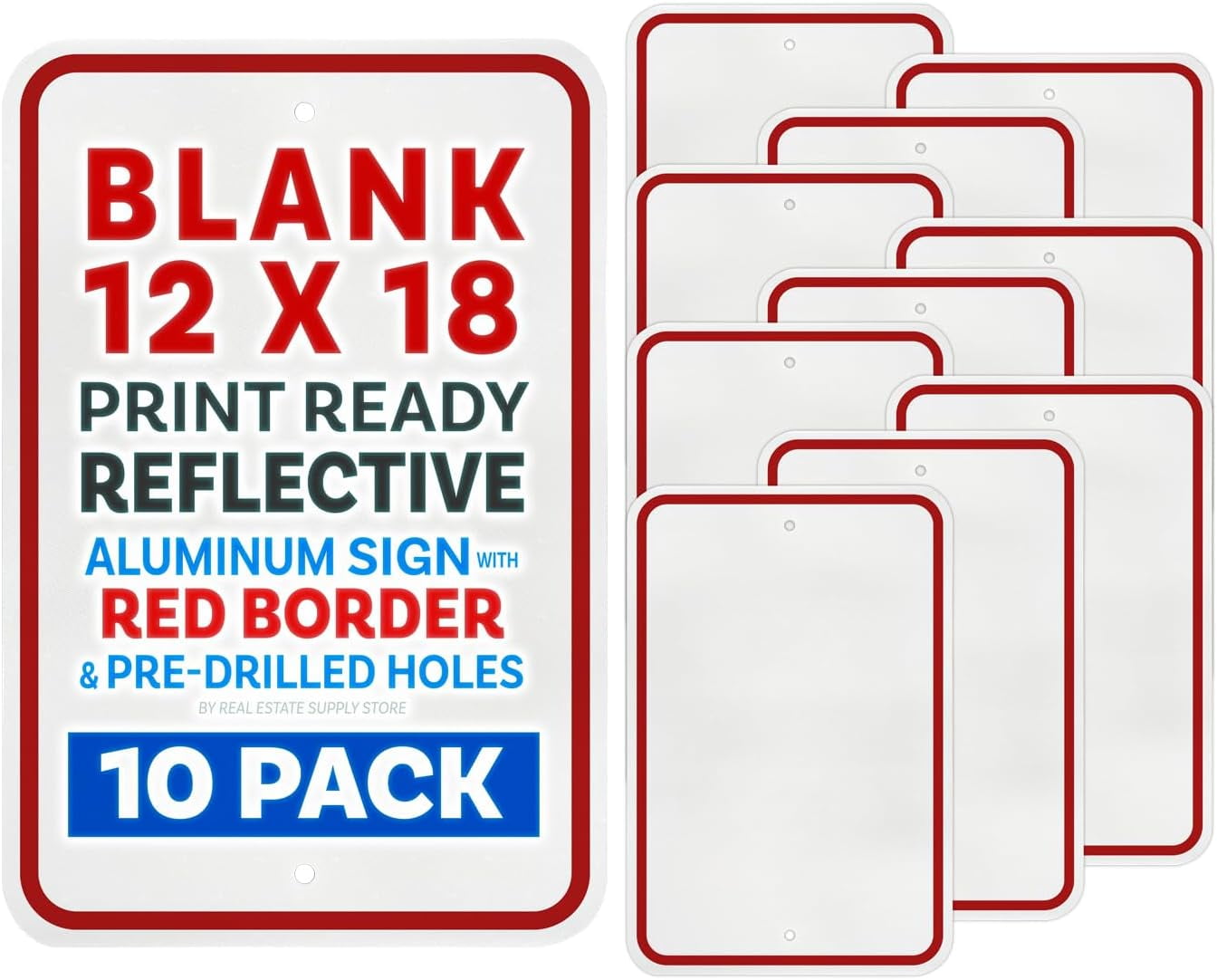 Reflective Aluminum Metal Sign with Red Border, 12 x 18, Rust Free ...