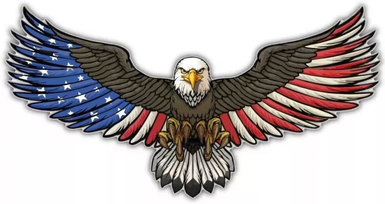 Reflective American Flag Bald Eagle Usa Made Decal Sticker Truck ...