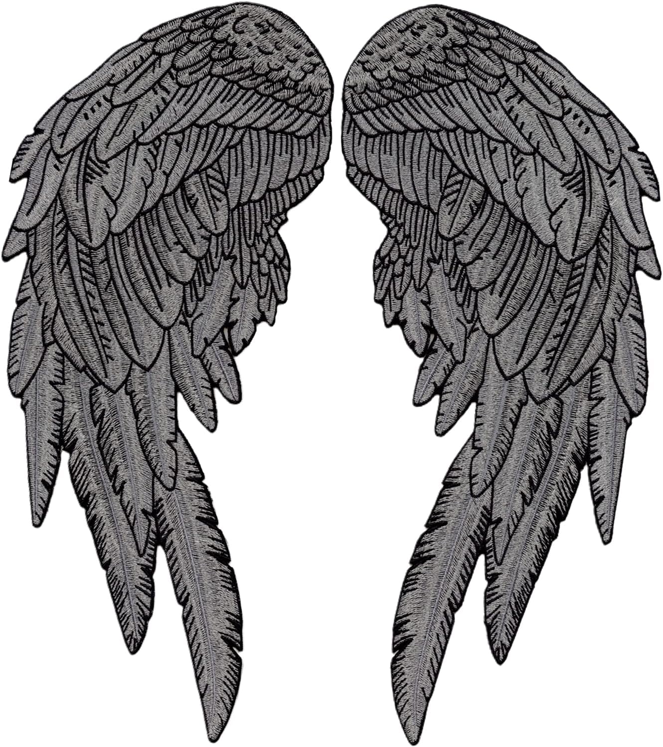 Reflective Angel Wing Patches 14" | "Saints & Sinners" Black Realistic ...