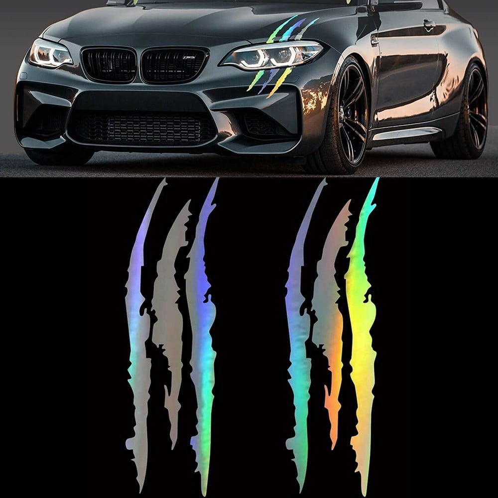 Reflective Auto Car Headlight Stickers Scratch Stripe Claw Vinyl Decal ...