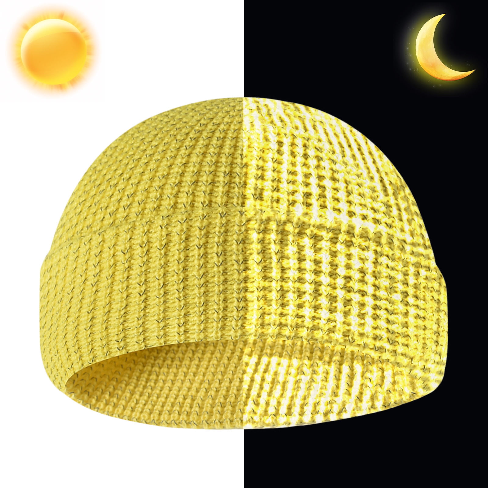 Reflective Beanie - Unisex Knitted Hat, Stay Warm and Visible, Ideal ...