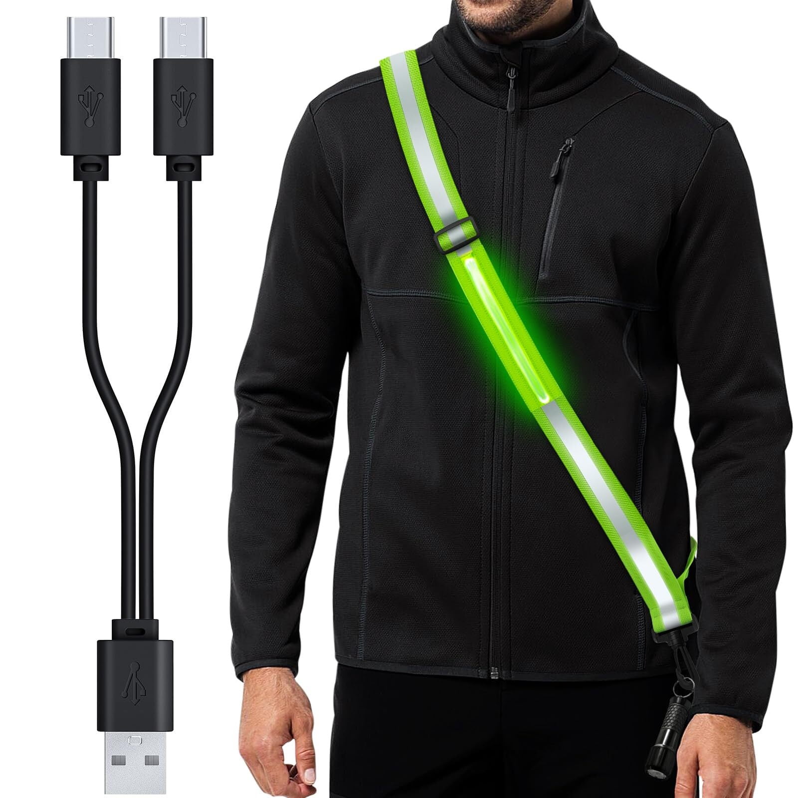 Reflective Belt Sash,LED Reflective Belt,Reflective Sash for Walking at ...