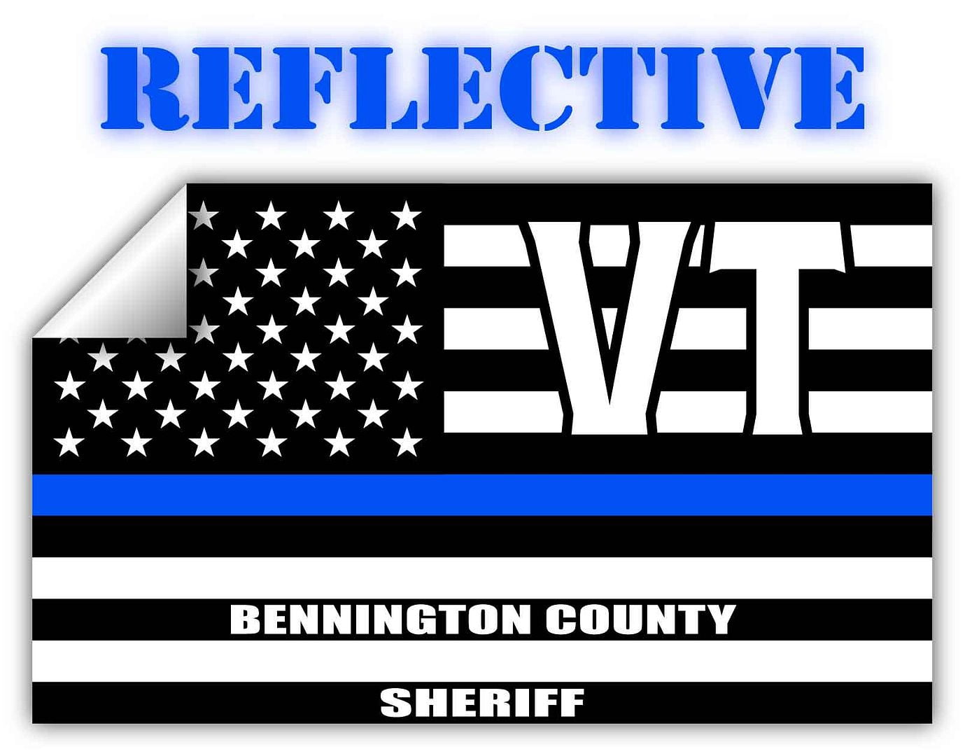 Reflective Bennington County Vermont VT Thin Blue Line Stealthy Old ...