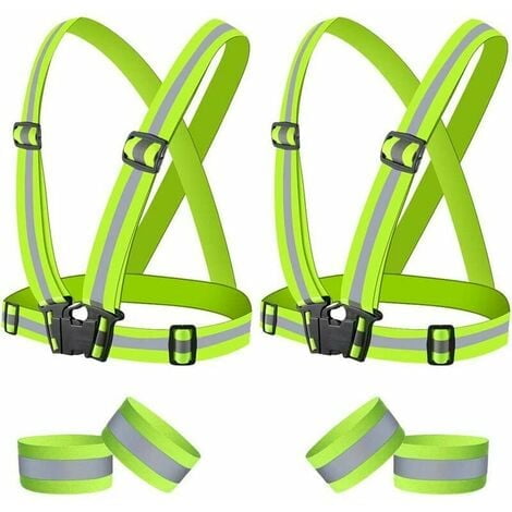 Reflective Bike Vest, 2 Safety Vest, 4 Reflective Bracelets/Strips ...