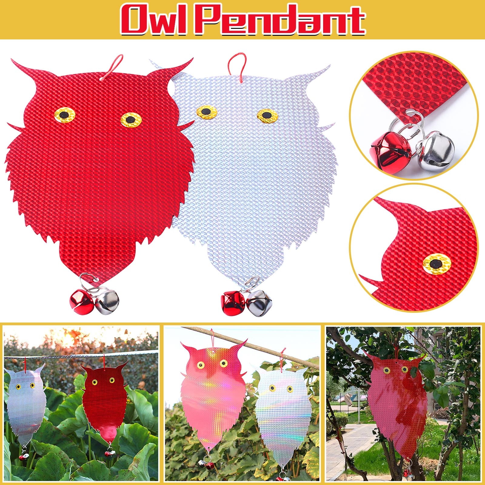 Reflective Bird Driving Owl, Double Sided Hanging Owl, Durable Plastic ...