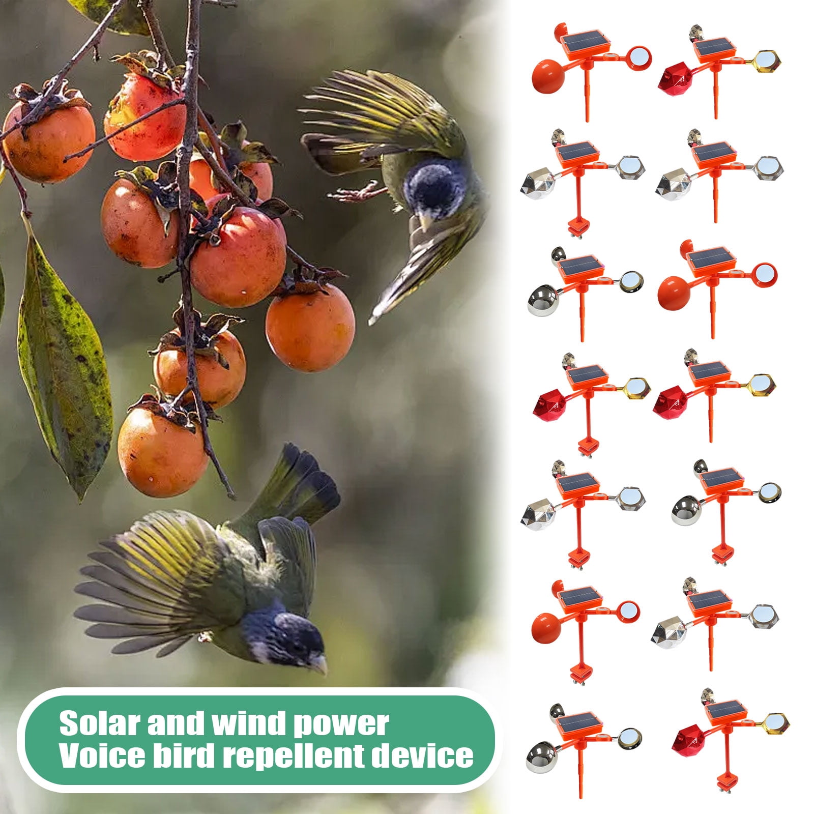 Reflective Bird, Wind Powered Bird Repeller, Solar Powered Stake ...