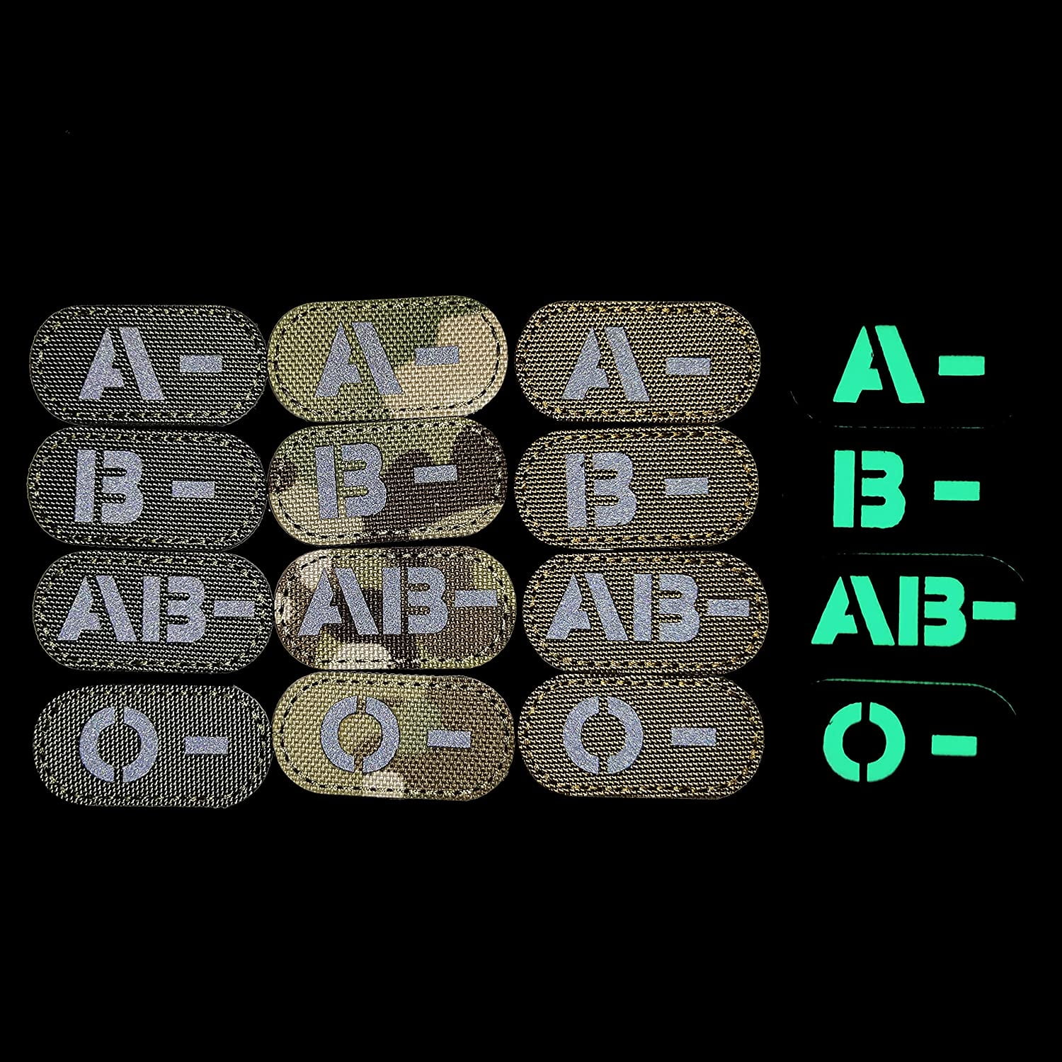 Reflective Blood Type B- Negative Neg Infrared Ir Tactical Morale Patches A - Walmart.com