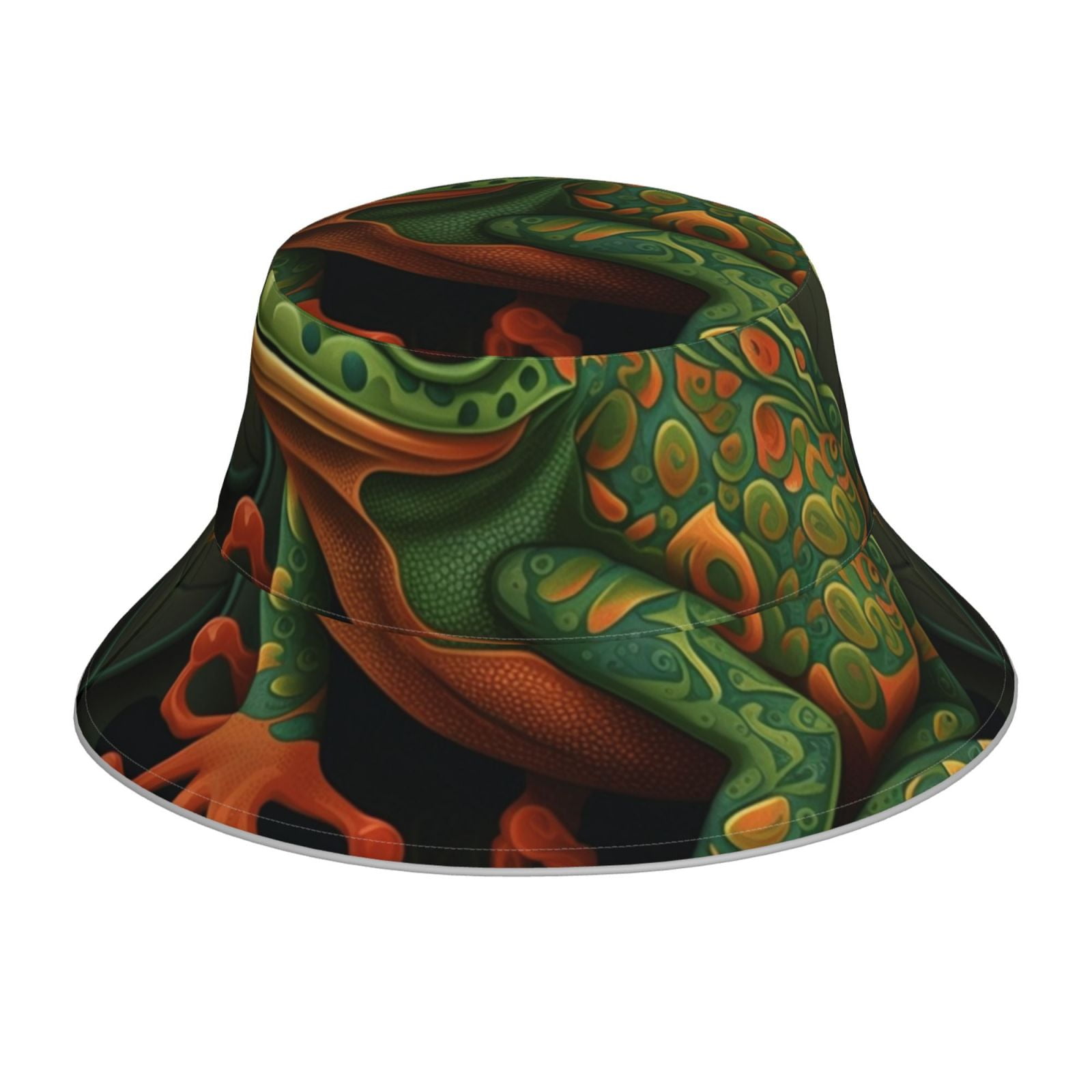 Reflective Bucket Hat Sun Hats Outdoor Travel Beach Packable Cap , Frog ...