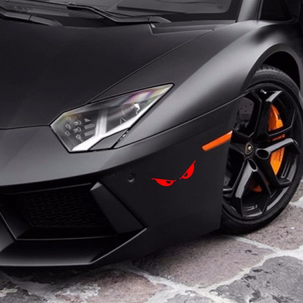 Reflective Car Sticker Funny Cool Evil Eyes Shape Rearview Mirror ...