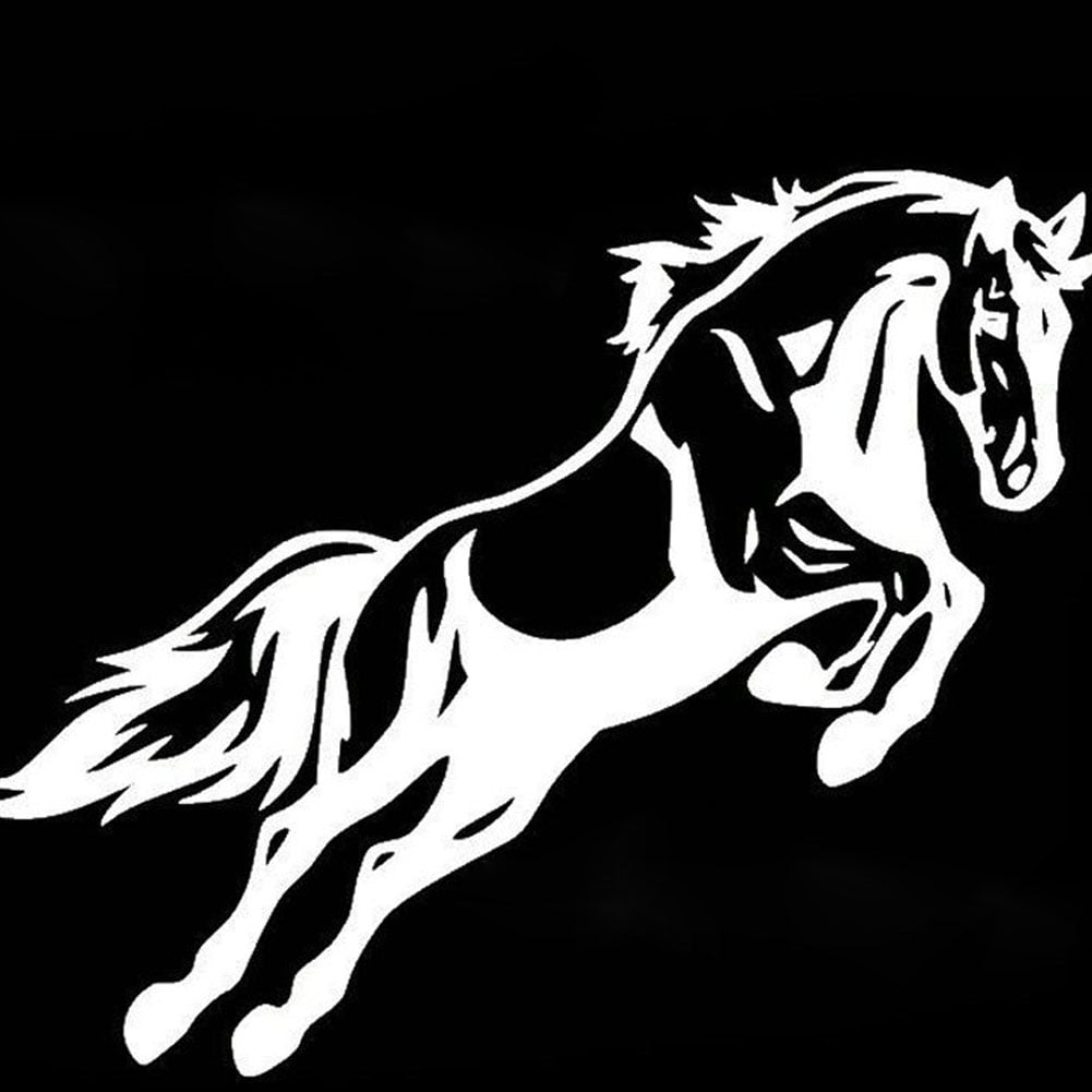 Reflective Car Sticker Personalized Jumping Horse Pattern Universal ...