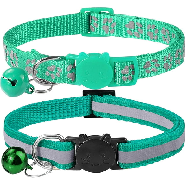 Reflective Cat Collars Breakaway with Bell, 2 Pack Girl Boy Pet Kitten ...