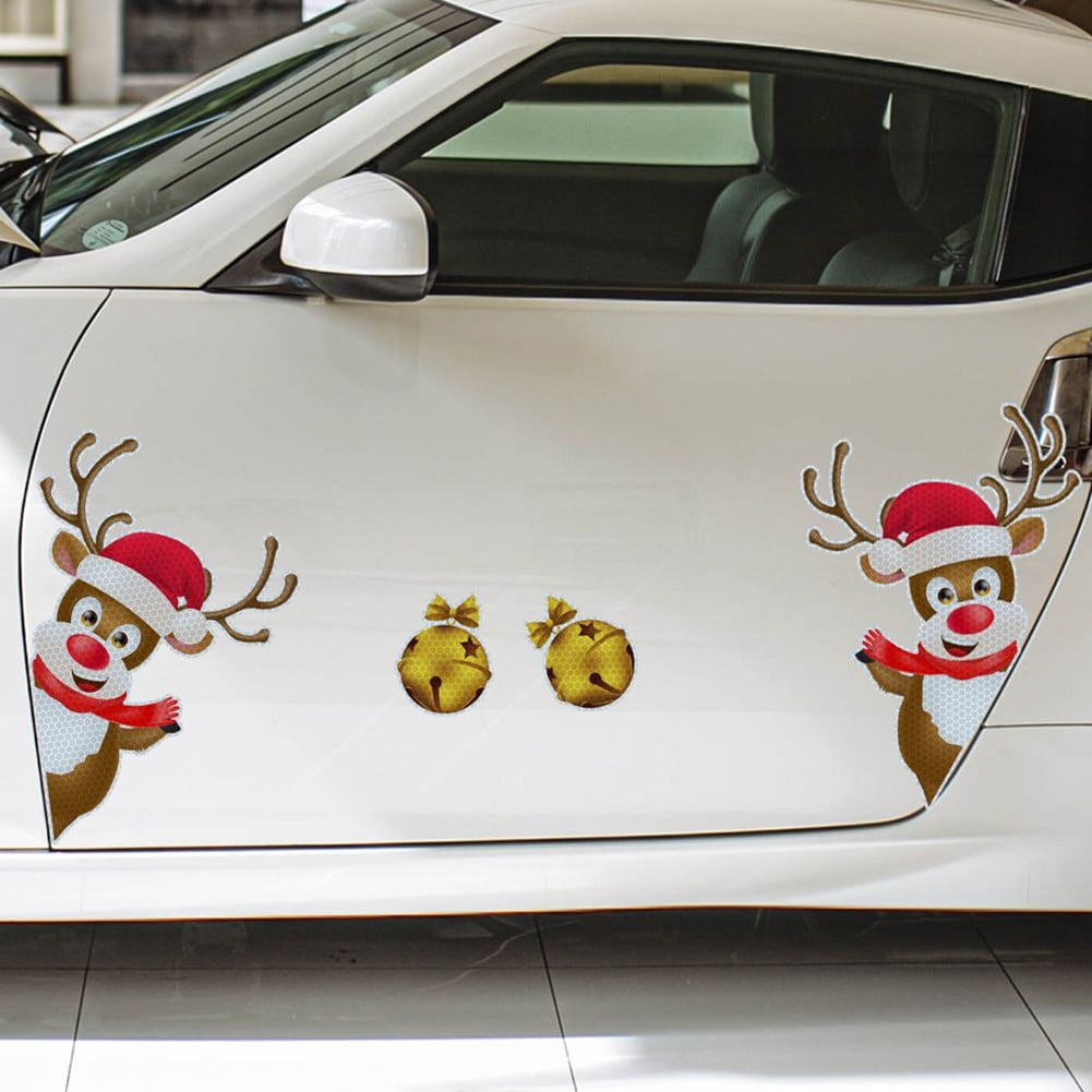 Reflective Christmas Santa Stickers for Car, Refrigerator, and More ...