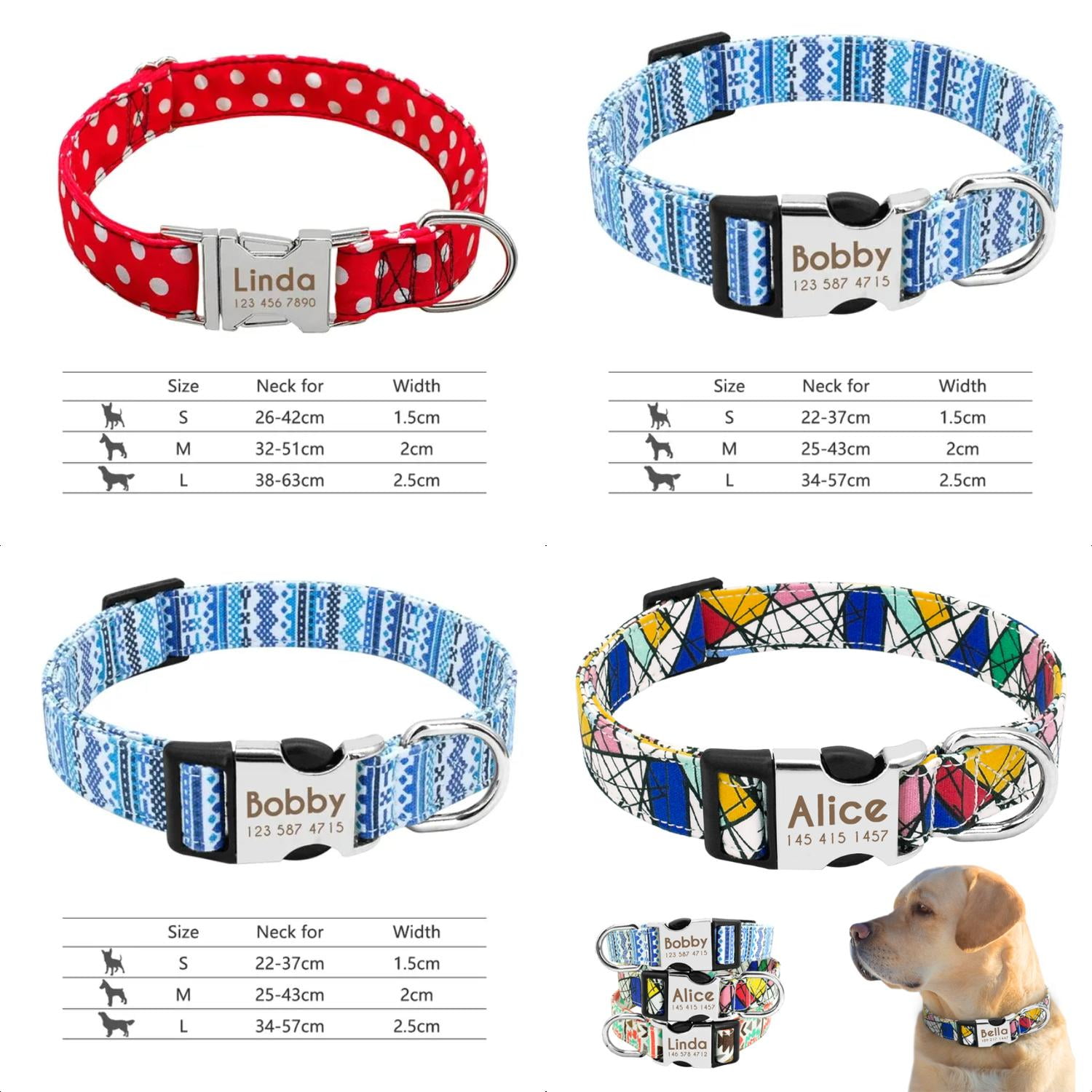 Reflective and Customized Durable Nylon Dog Collar with Personalized ...