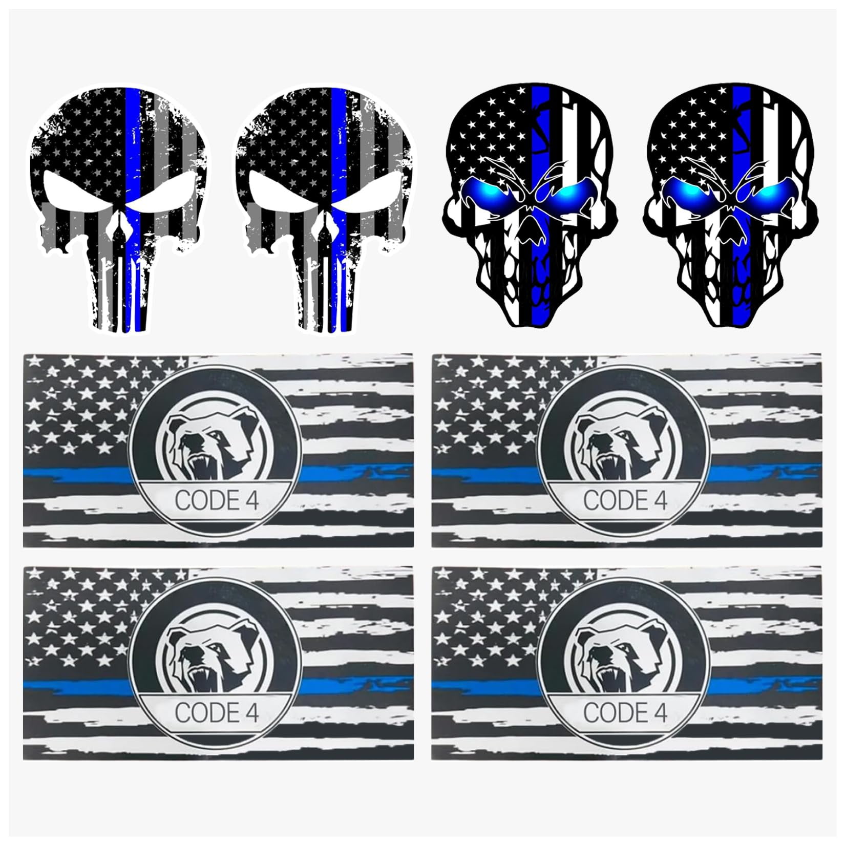 Reflective Decal with Back The Blue Line Lives Matter Flag Car Sticker ...