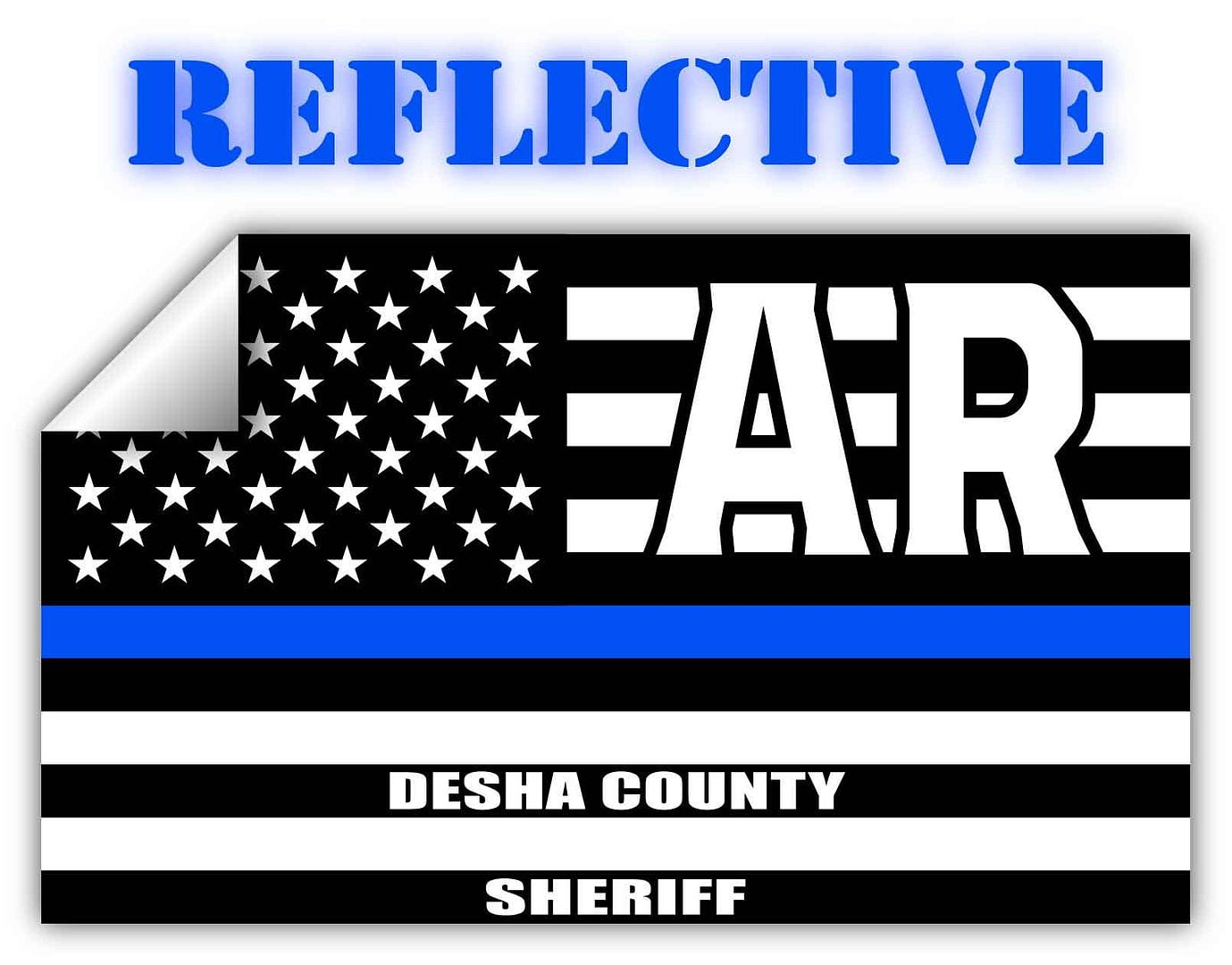 Reflective Desha County Arkansas AR Thin Blue Line Stealthy Old Glory ...