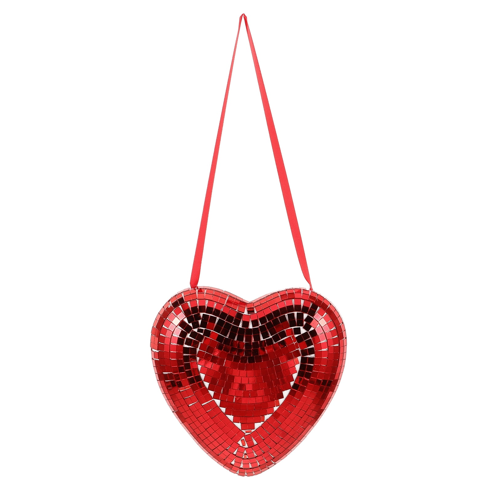 Reflective Disco Ball Heart Shaped Disco Ball with Ribbon Valentine's ...