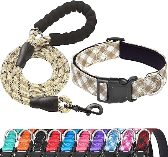 Reflective Dog Collar Padded with Soft Neoprene Breathable Adjustable ...