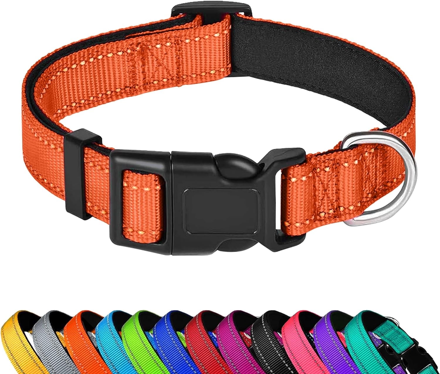 Reflective Dog Collar Padded with Soft Neoprene Breathable Quick ...