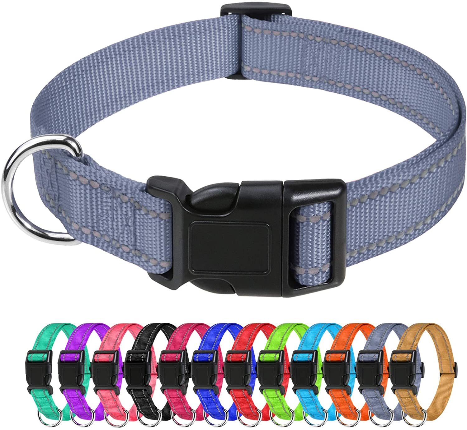 Reflective Dog Collar,Soft Neoprene Padded Breathable Nylon Pet Collar ...