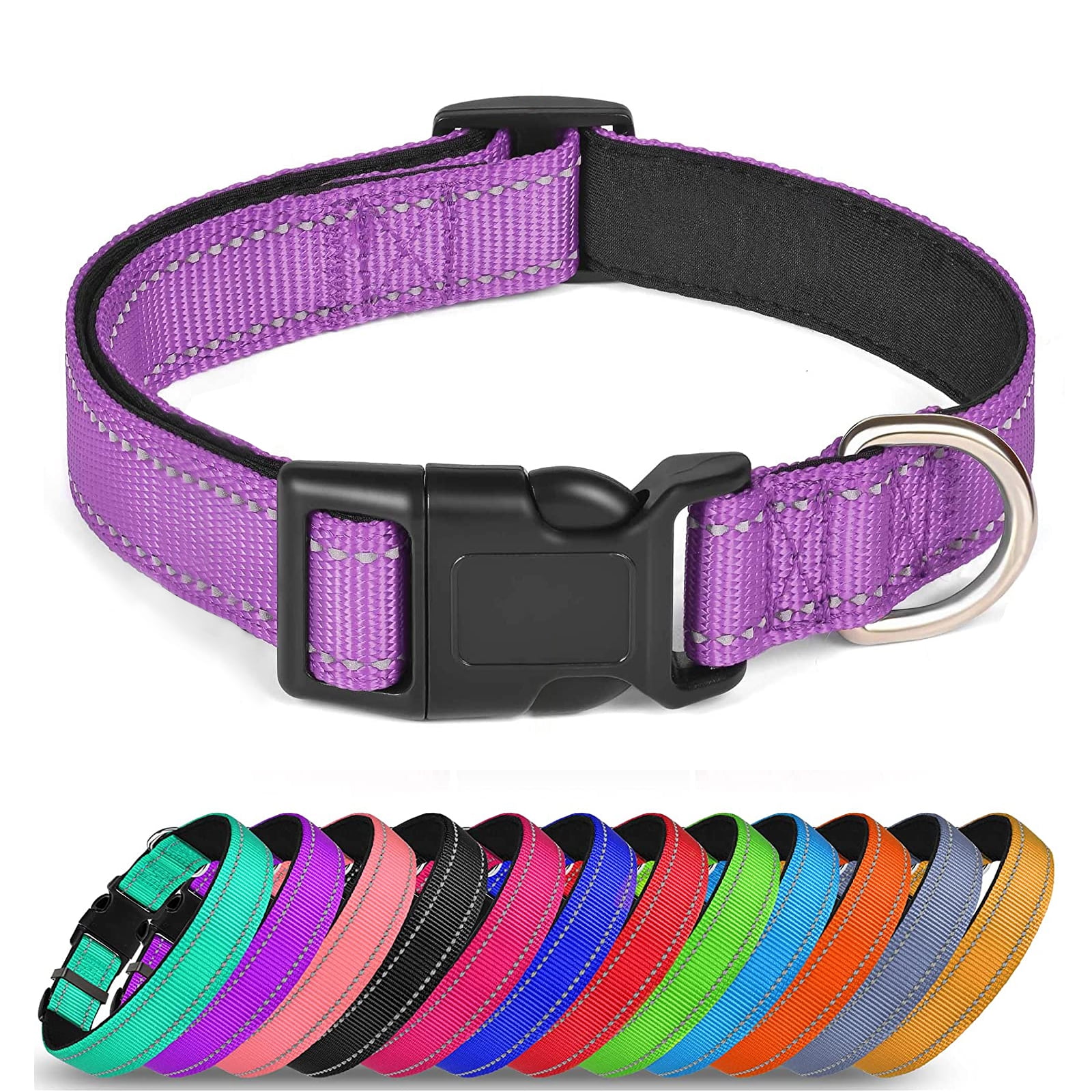 PERCEN, Reflective Dog Collar, Size XL 18-28 inch, Breathable Neoprene ...