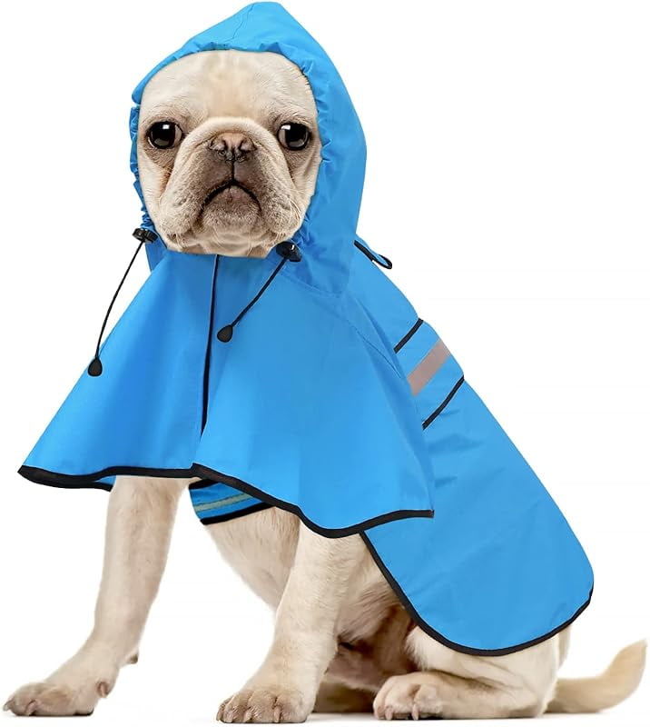 Reflective Dog Rain Coat - Waterproof Adjustable Pet Rain Jacket ...