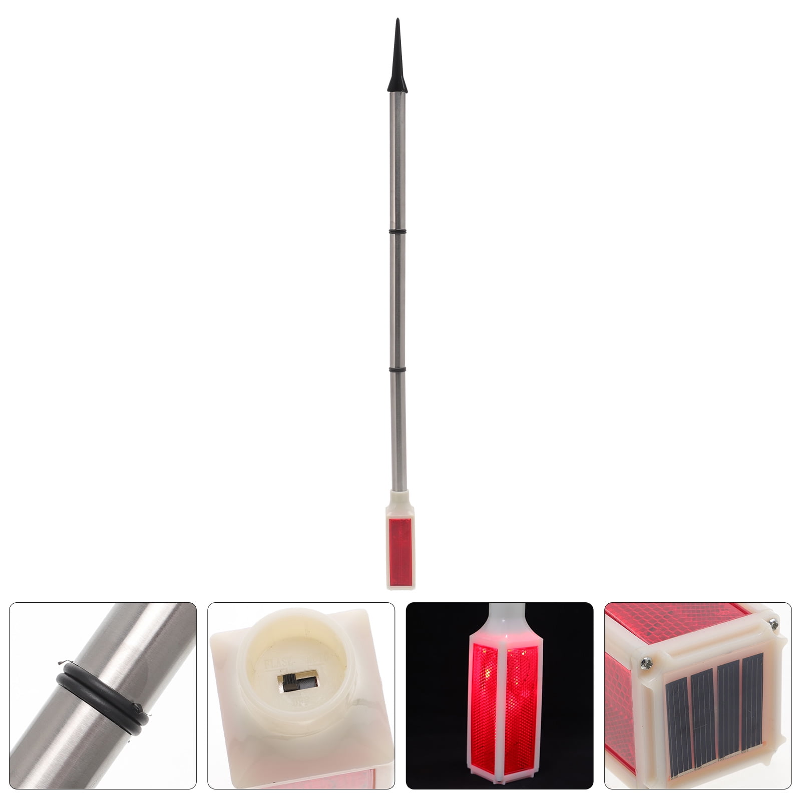 Metal Driveway Marker LED Light Red Solar Powered for Outdoor Lighting ...