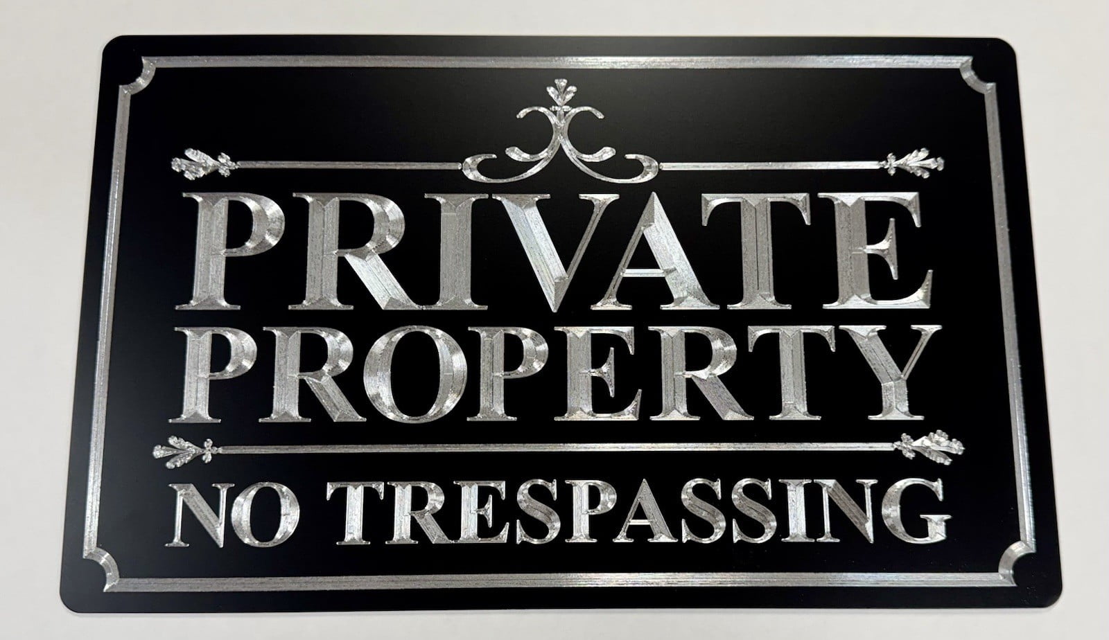 Reflective Engraved Private Property No Trespassing Metal 13x8 House ...