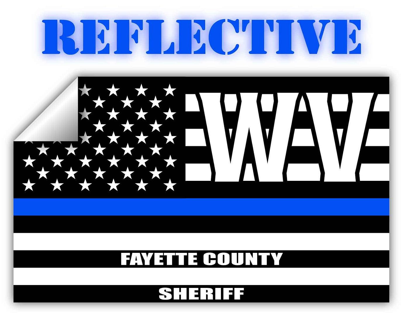 Reflective Fayette County West Virginia WV Thin Blue Line Stealthy Old ...