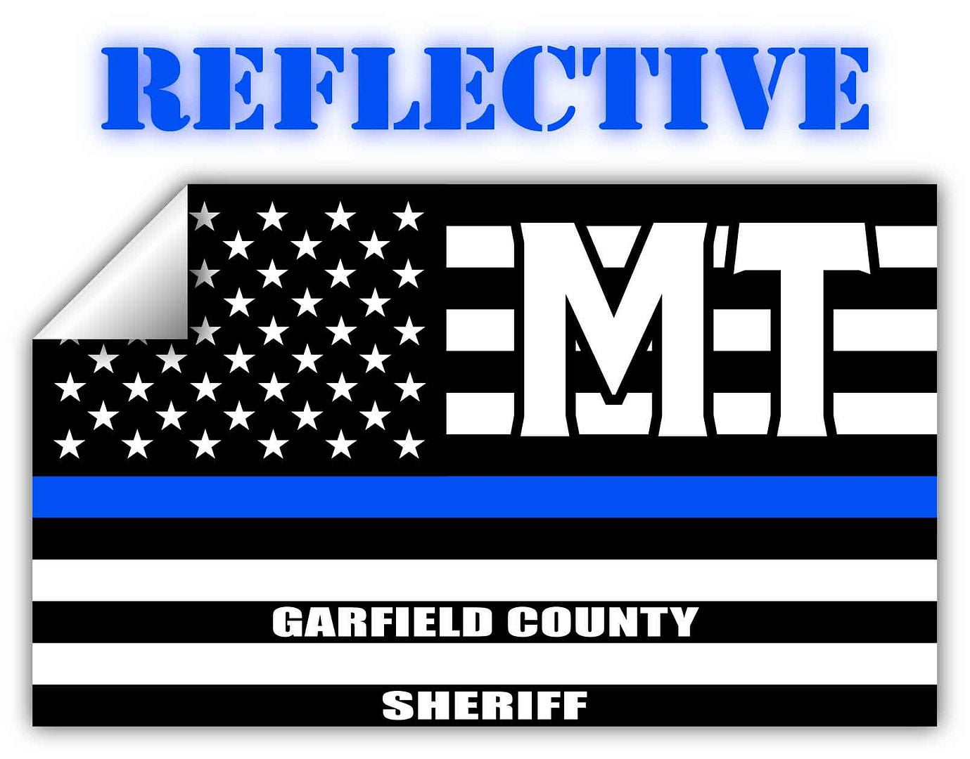 Reflective Garfield County Montana MT Thin Blue Line Stealthy Old Glory ...