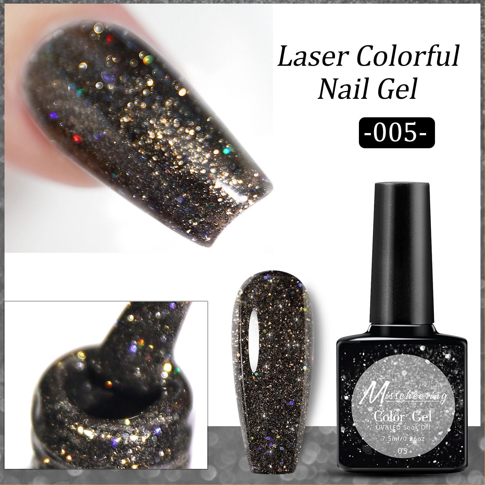 Reflective Glitter Gel Nail Polish Sparkling Diamond Gel Polish ...
