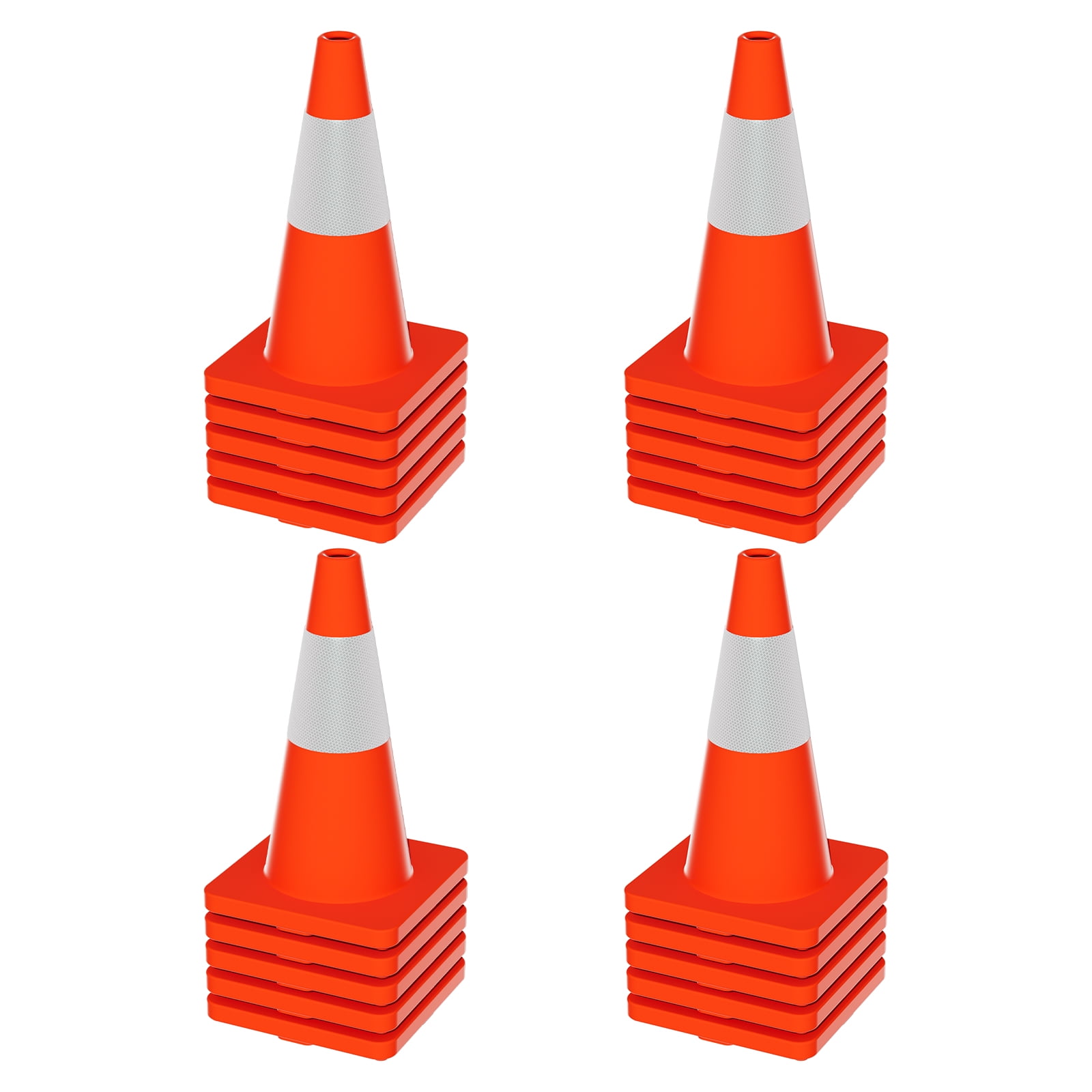 Reflective Hazard Cone, Wide Base Design, 18 Inch Height, Orange ...
