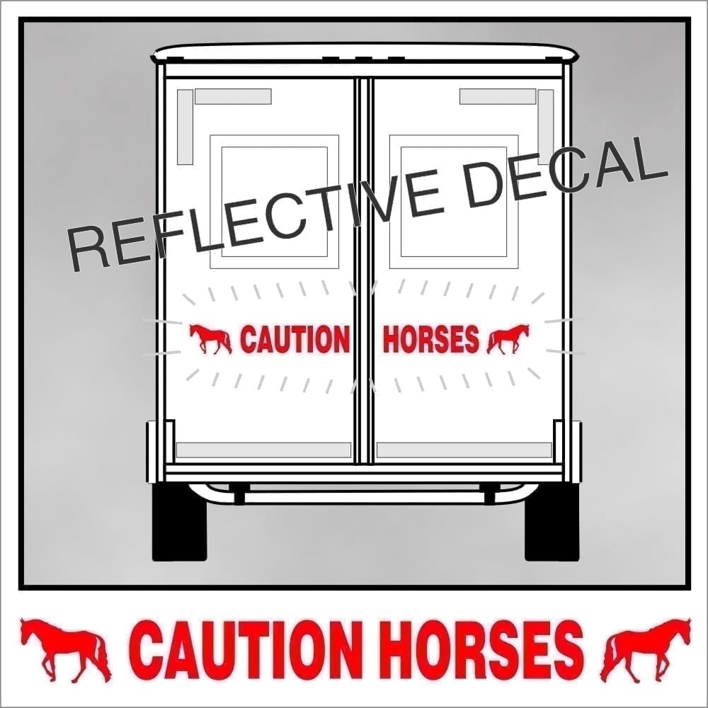Reflective Horse Trailer Safety Decal Sticker Outdoor Avery Vinyl ...