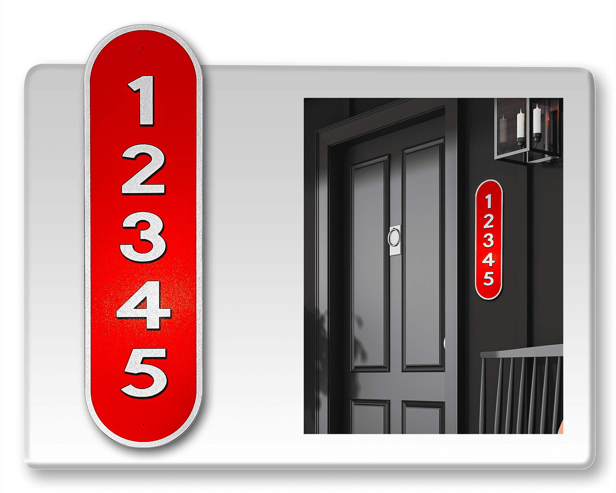 Reflective House Address Number Plaque, Custom Vertical Mailbox Number ...
